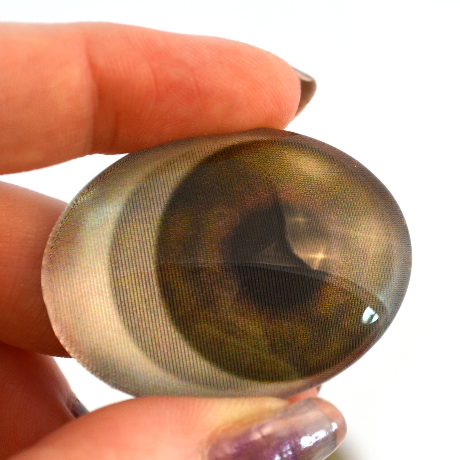 Dark Green Human Moving Animated Glass Eyes Holographic Oval - Etsy