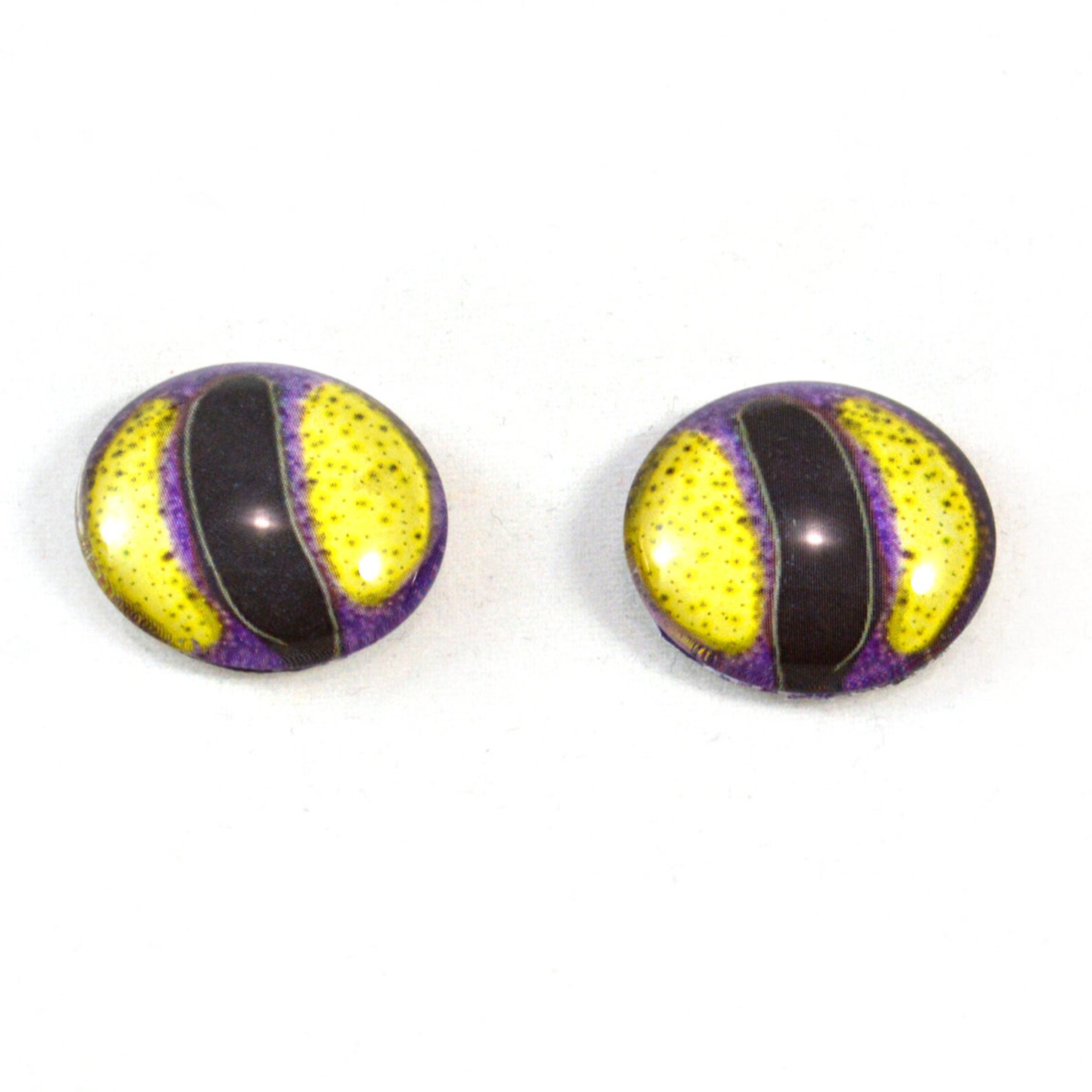 Purple and Yellow Octopus Stylized Glass Eyes - 4mm to 40mm - Jewelry ...