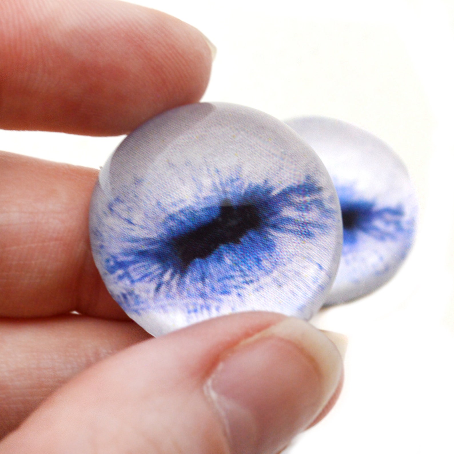 High Dome Pale Blue Contracted Goat Half Sphere Glass Eyes | Realistic ...