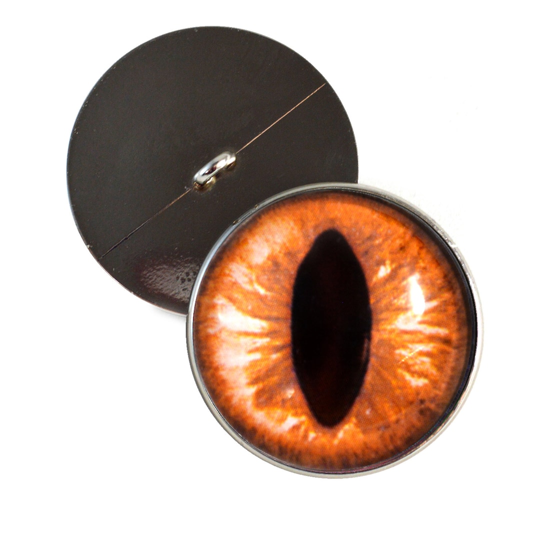 10mm - 30mm Amber Cat or Dragon Button Eyes Sew on Shank With Loop ...