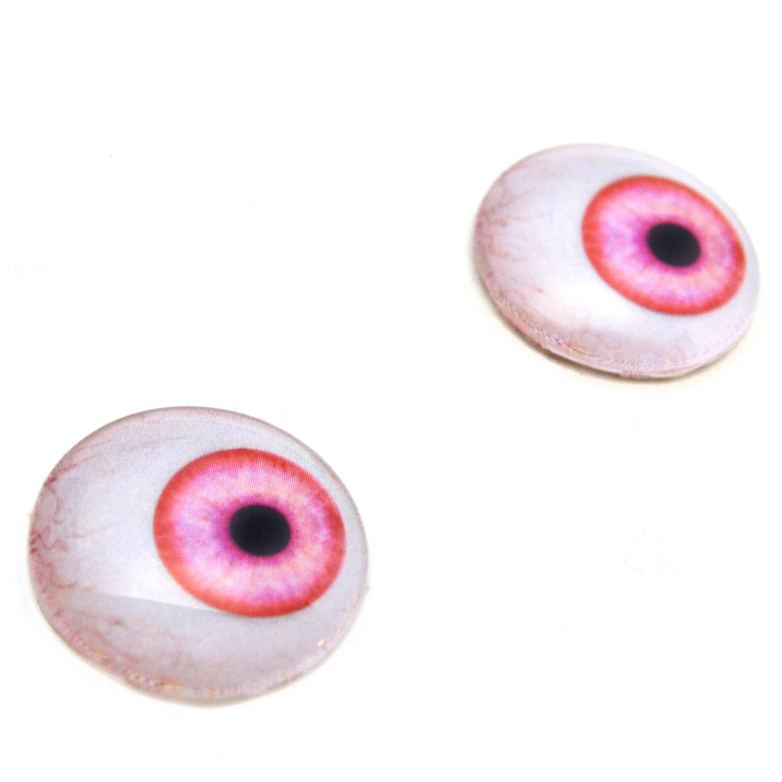 Side Glance Pink Albino Human Glass Eyes 6mm to 60mm Jewelry Making Art ...
