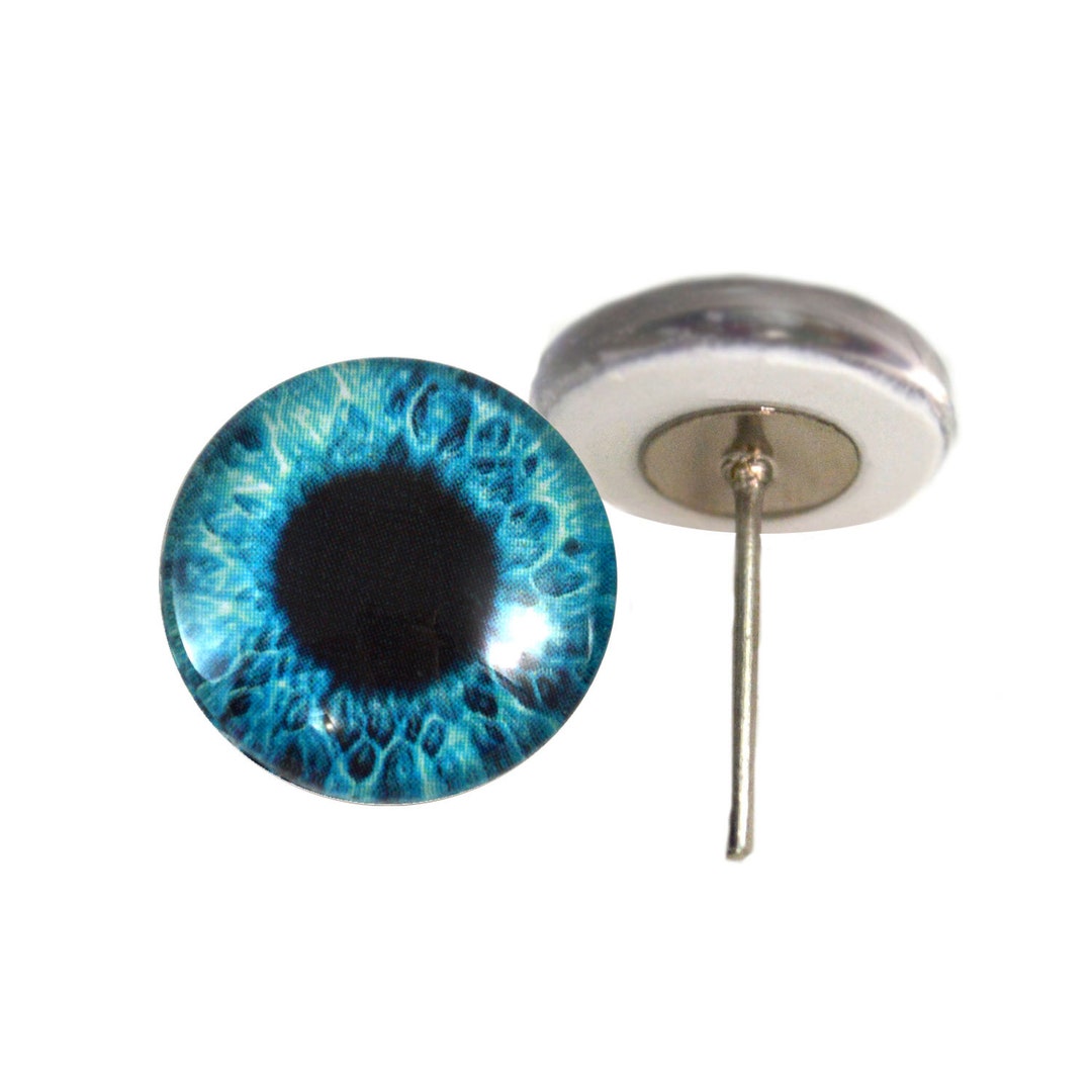 Bright Blue Human Glass Eyes on Wire Pin Posts for Nedle Felting Doll ...
