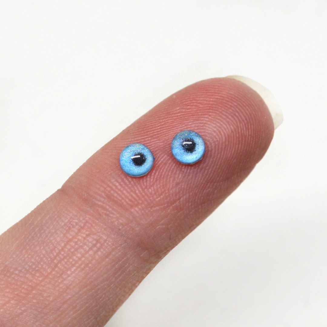4mm Super Tiny Baby Blue Small Iris Glass Eyes Human Style Doll ...