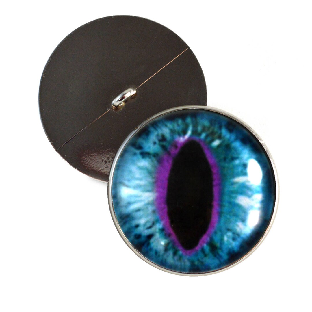 10mm - 30mm Blue and Purple Cat or Dragon Button Eyes Sew on Shanks ...