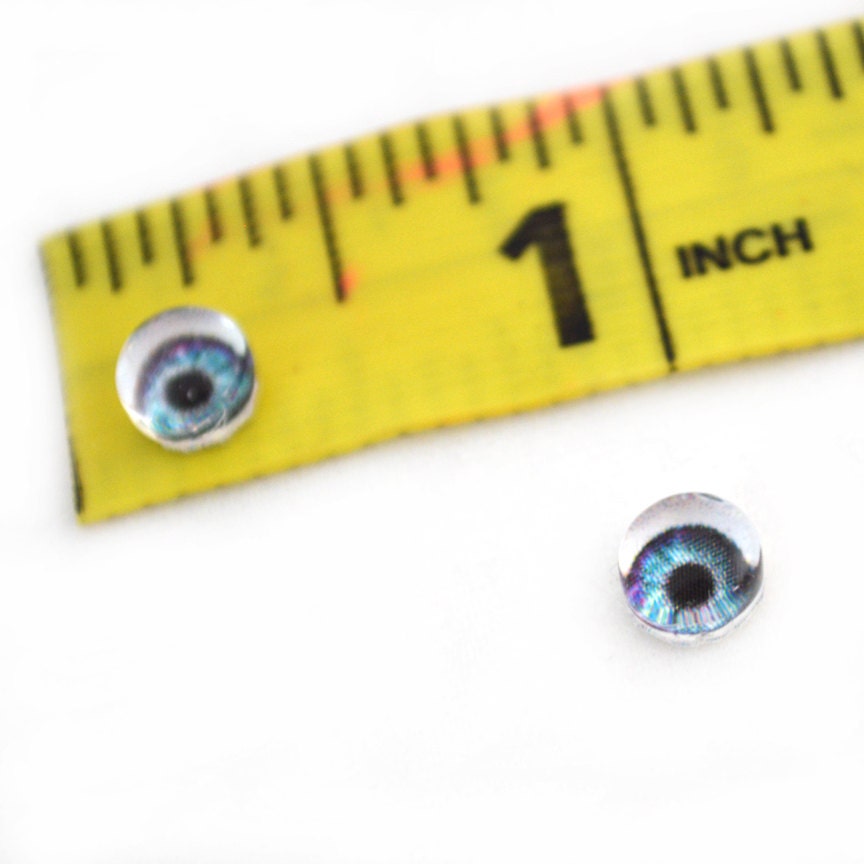 6mm Teal and Purple Doll Glass Eyes Cabochons - Tiny Glass Eyes for ...