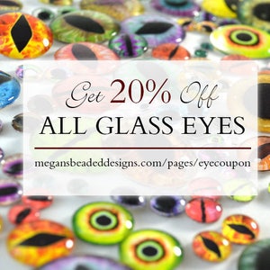 10mm - 30mm Blue and Purple Cat or Dragon Button Eyes Sew on Shanks ...