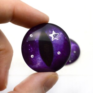 Transparent Purple Starry Night Sky Dragon Galaxy Glass Eyes - 6mm to ...