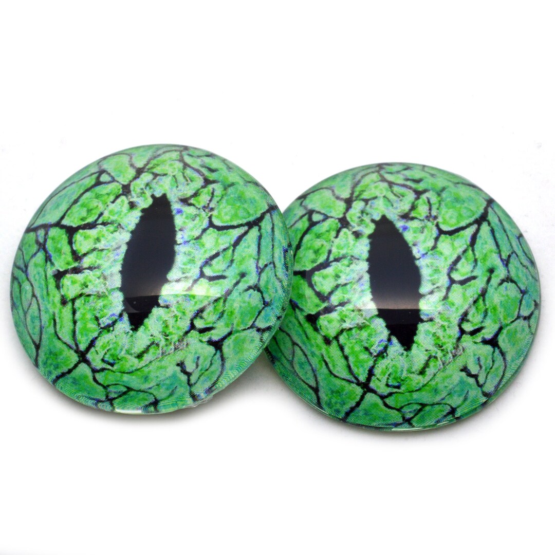 Electric Lime Green Raptor Absinthe Serpent Dinosaur Dragon Glass Eyes ...