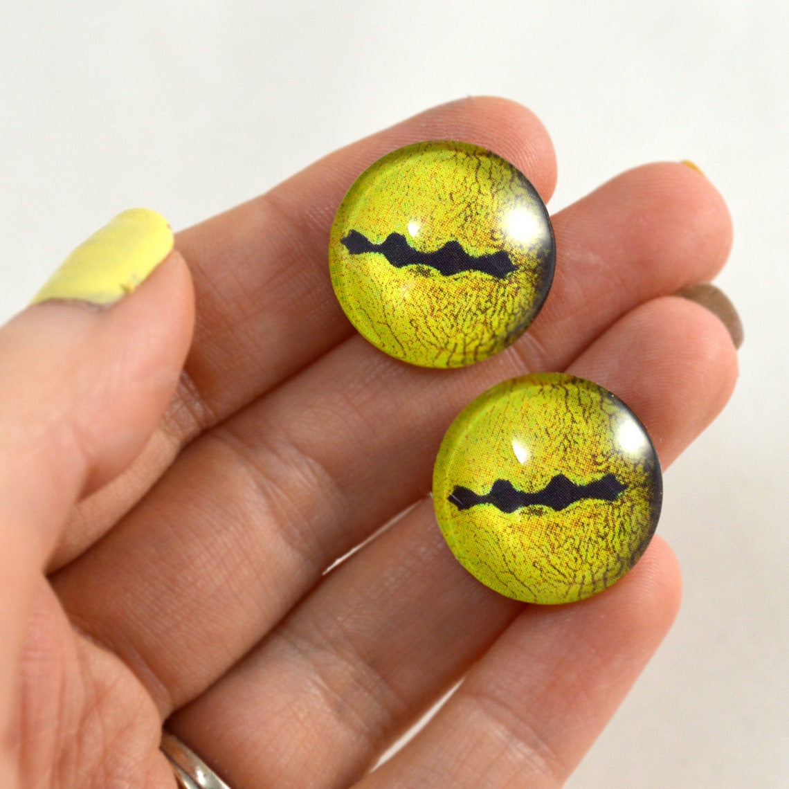 Yellow Snake Handmade Glass Eyes 6mm to 40mm Jewelry Cabochon Art Doll ...