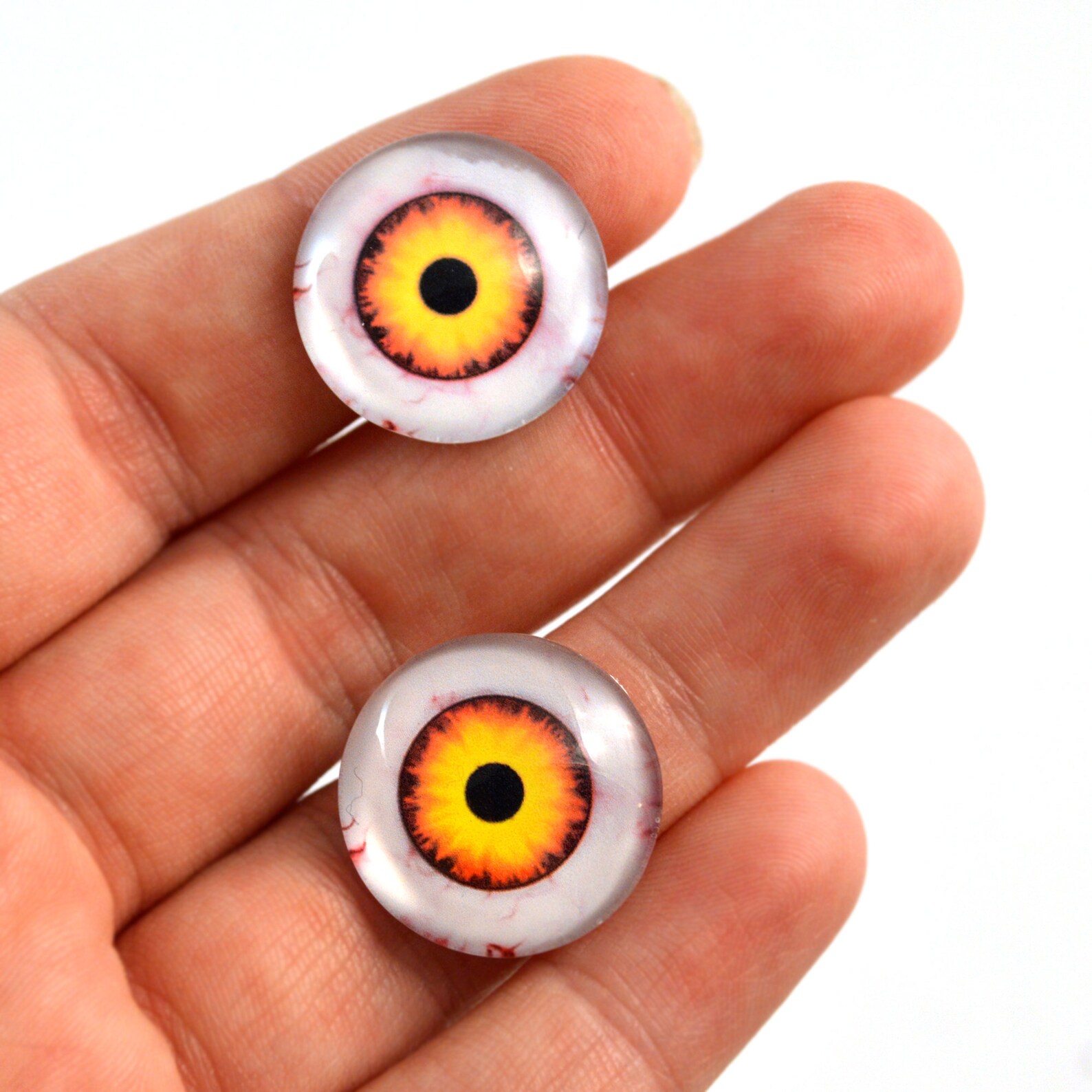 Nightmare Clown Scary Halloween Glass Eyes Yellow and Orange 6mm to ...