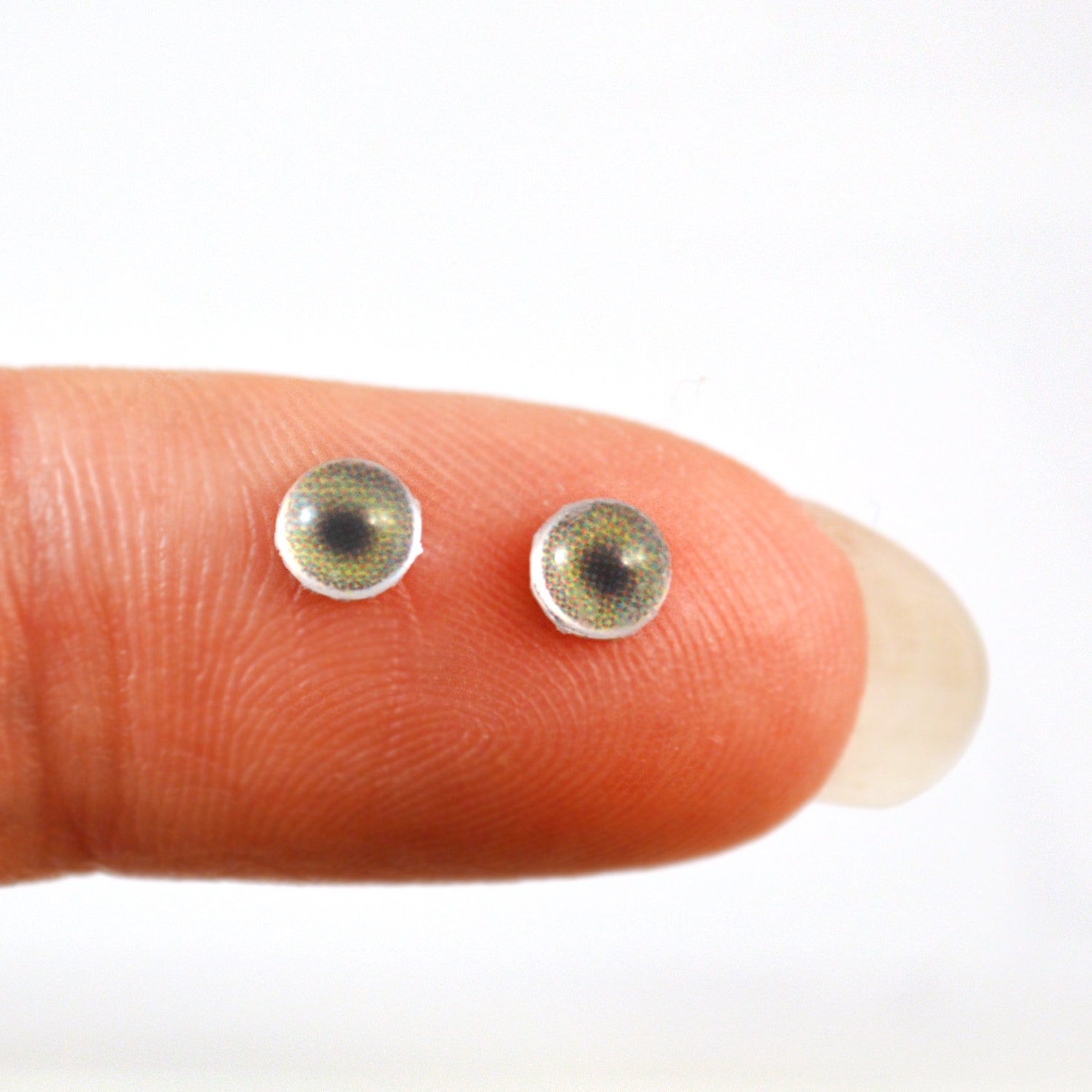 4mm Super Tiny Olive Green Doll Human Small Glass Eyes With Whites ...