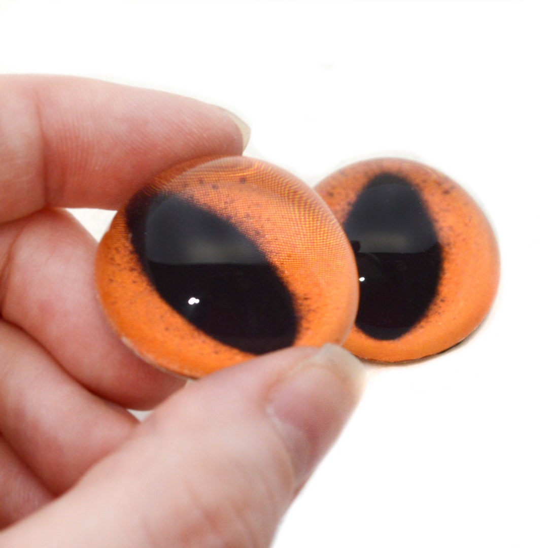 High Dome Orange Fox Half Sphere Glass Eyes | Realistic Animal Art Doll ...