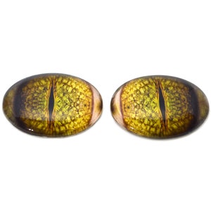 Swamp Creature Oval Glass Eyes - Choose Your Size: 13mmx18mm, 18mmx25mm ...