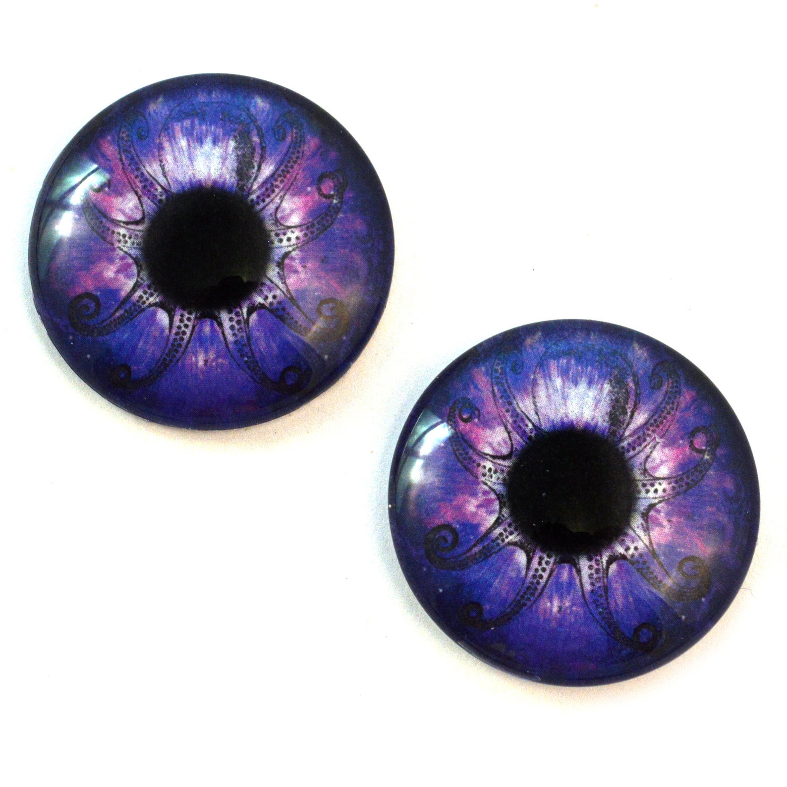 Magical Purple Galaxy Octopus Glass Eye Cabochons - 6mm to 40mm ...