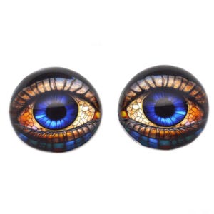 High Dome Colorful Stained Glass Eyes Half Sphere Glass Eyes | Detail ...