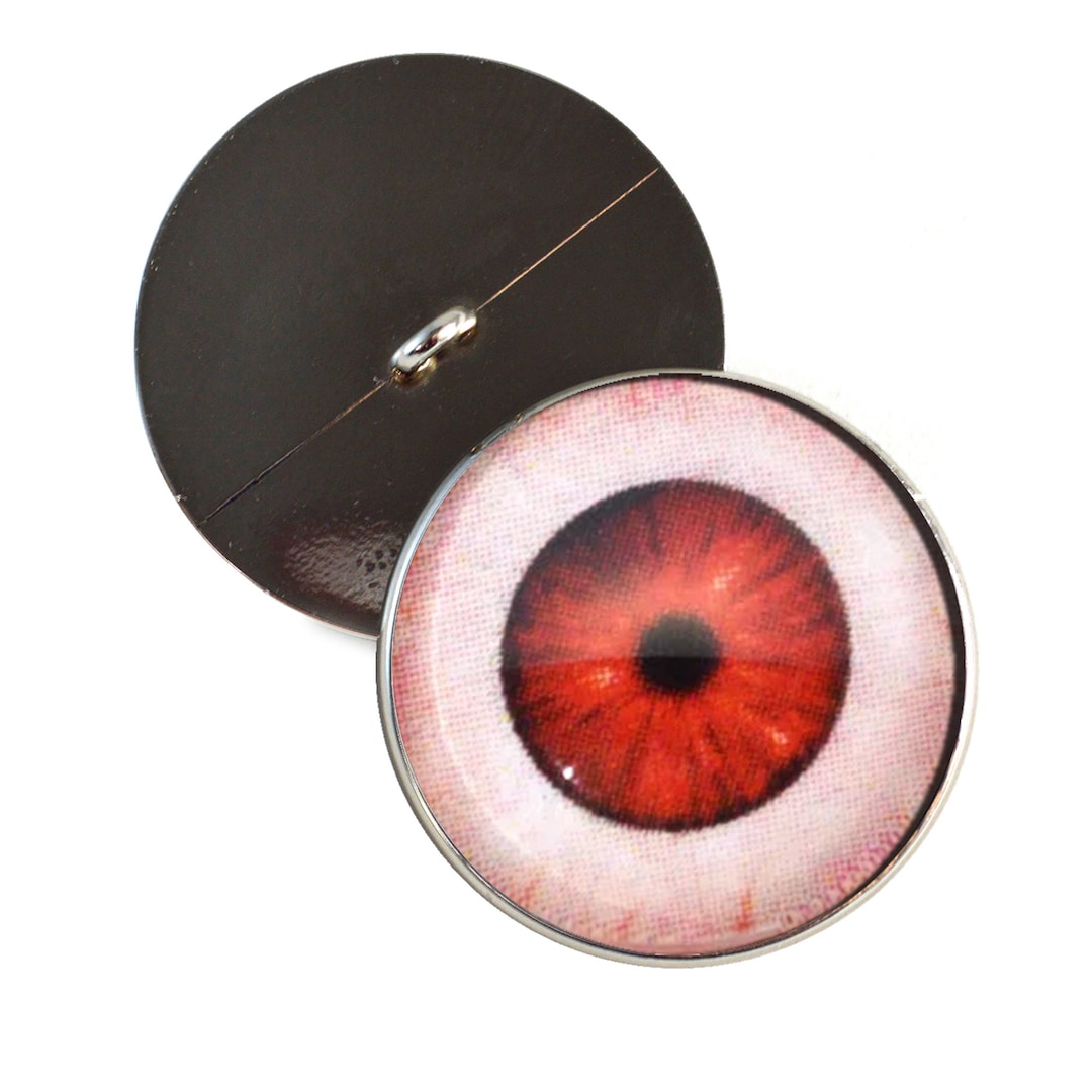 10mm - 30mm Sinister Red Vampire Button Eyes Sew on Shank With Loop ...