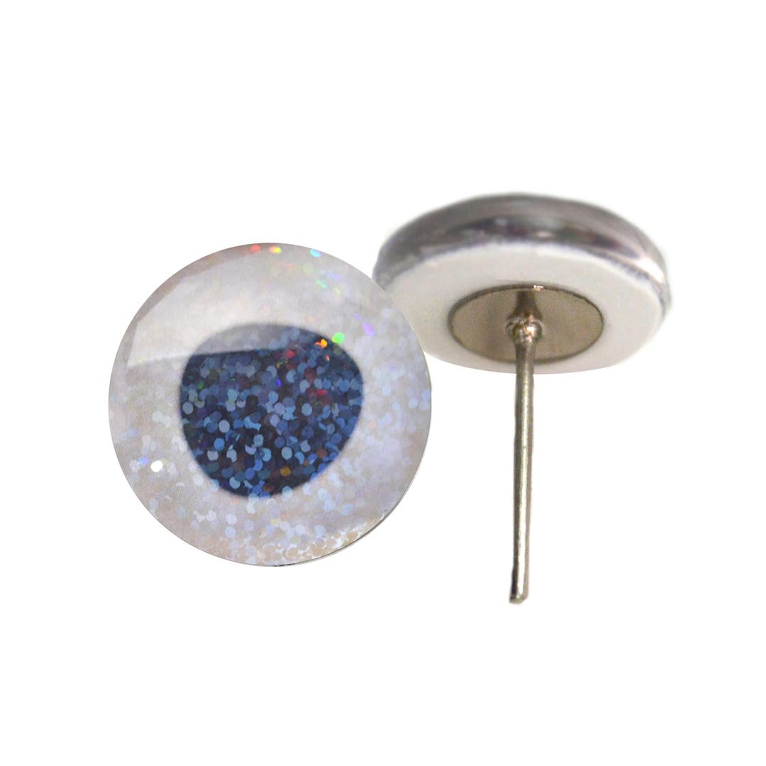 White Pearl Iridescent Fish Inspired Glass Eyes on Wire Pin Posts for ...