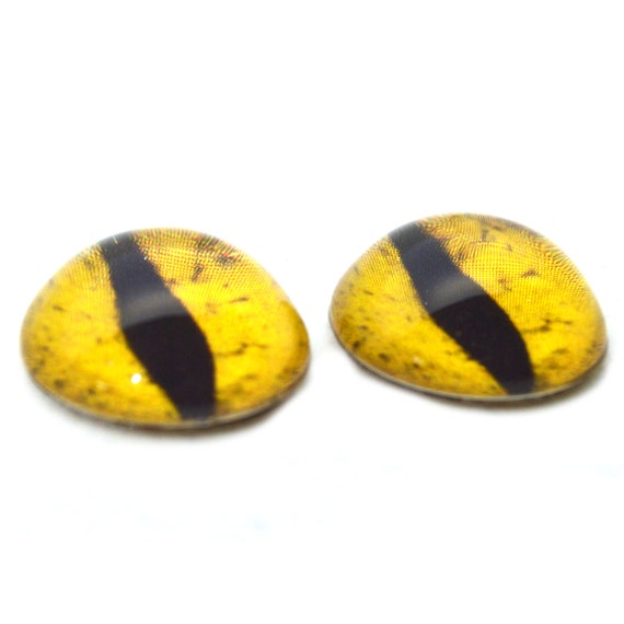 High Dome Golden Yellow Dinosaur Dragon Half Sphere Glass Eyes | Etsy