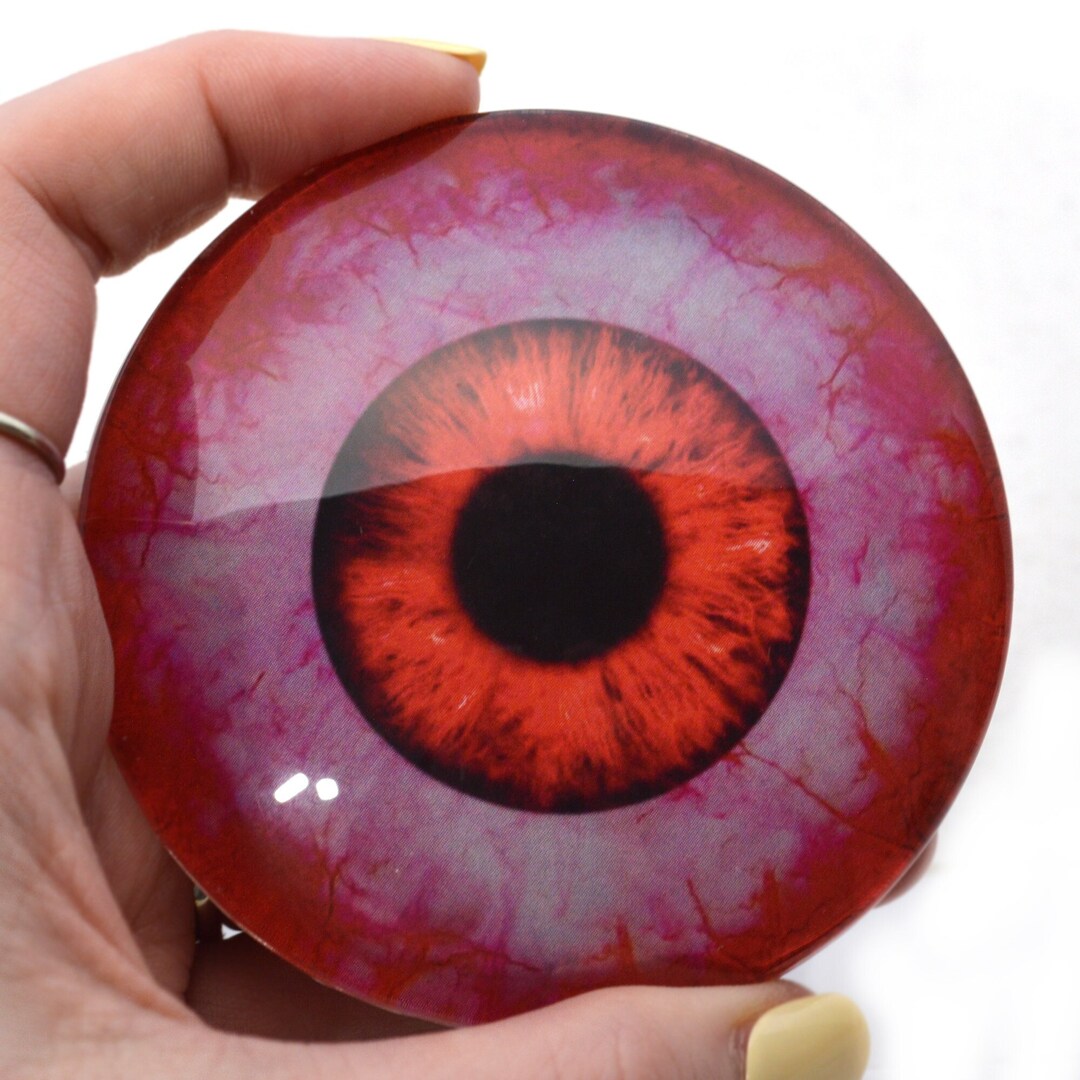 Giant 78mm Bloody Red Zombie Glass Horror Eyes 3 Inch Big Faux ...