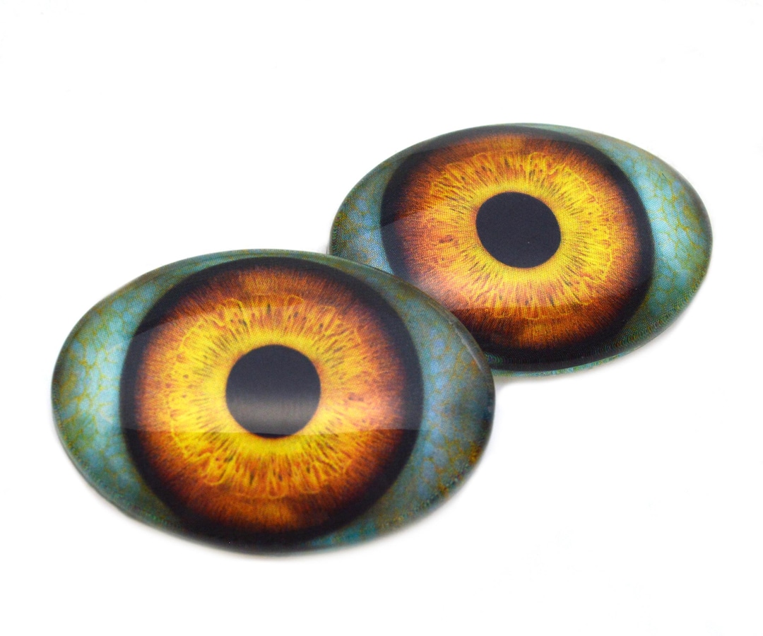 Scary Yellow Creature Scary Glass Eyes - Choose Your Size: 13mmx18mm ...