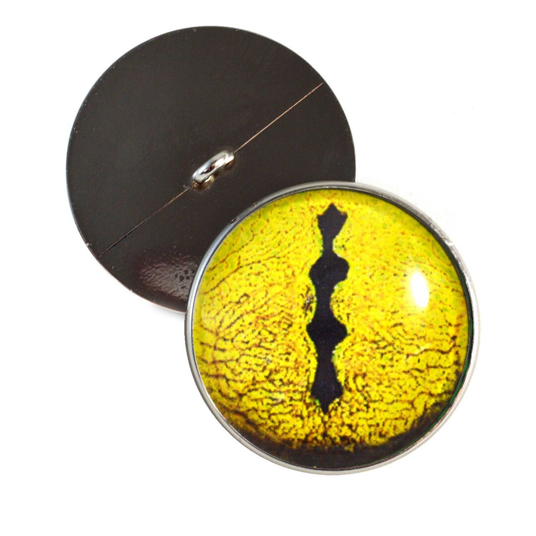 10mm - 30mm Yellow Snake Reptile Lizard Button Eyes Sew on Shank With ...
