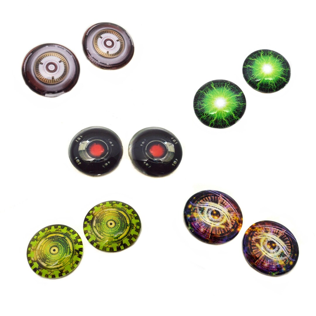 5 Pairs Sci-fi Cyberpunk Glass Eye Discounted Bundle II Set of 10 Eyes ...