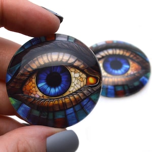 Stained Glass Colorful Eyes Sizes 6mm to 78mm Fantasy Art Deco Jewelry ...