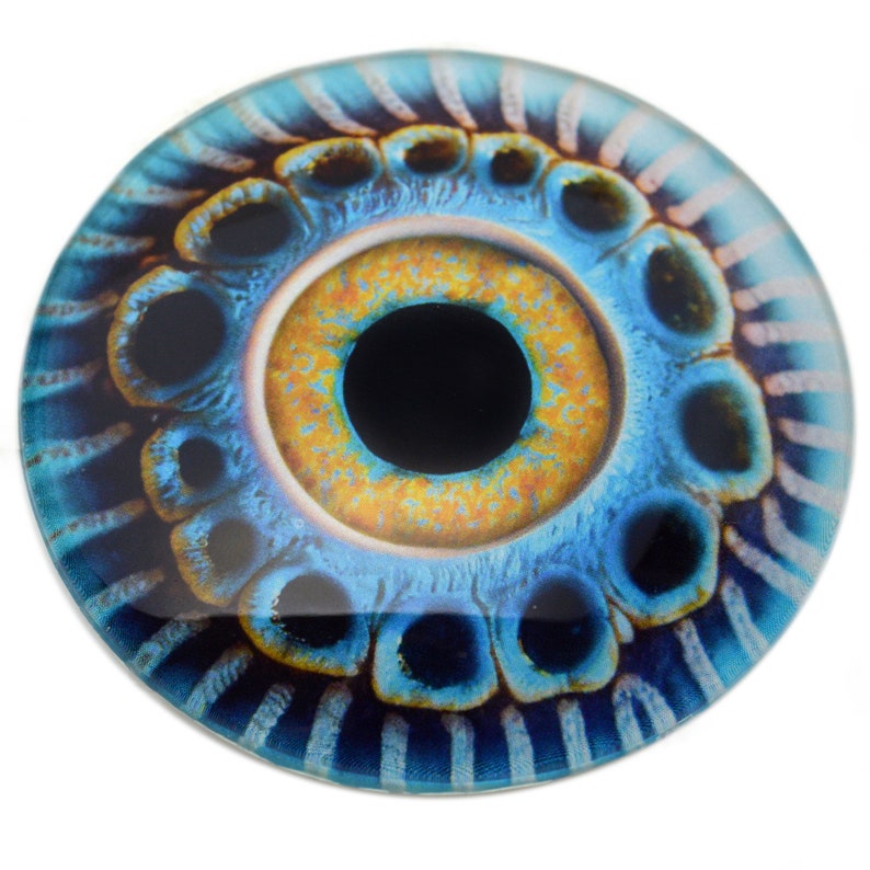 Kraken Glass Eyes Blue and Yellow Sea Monster Creature 6mm to 78mm ...