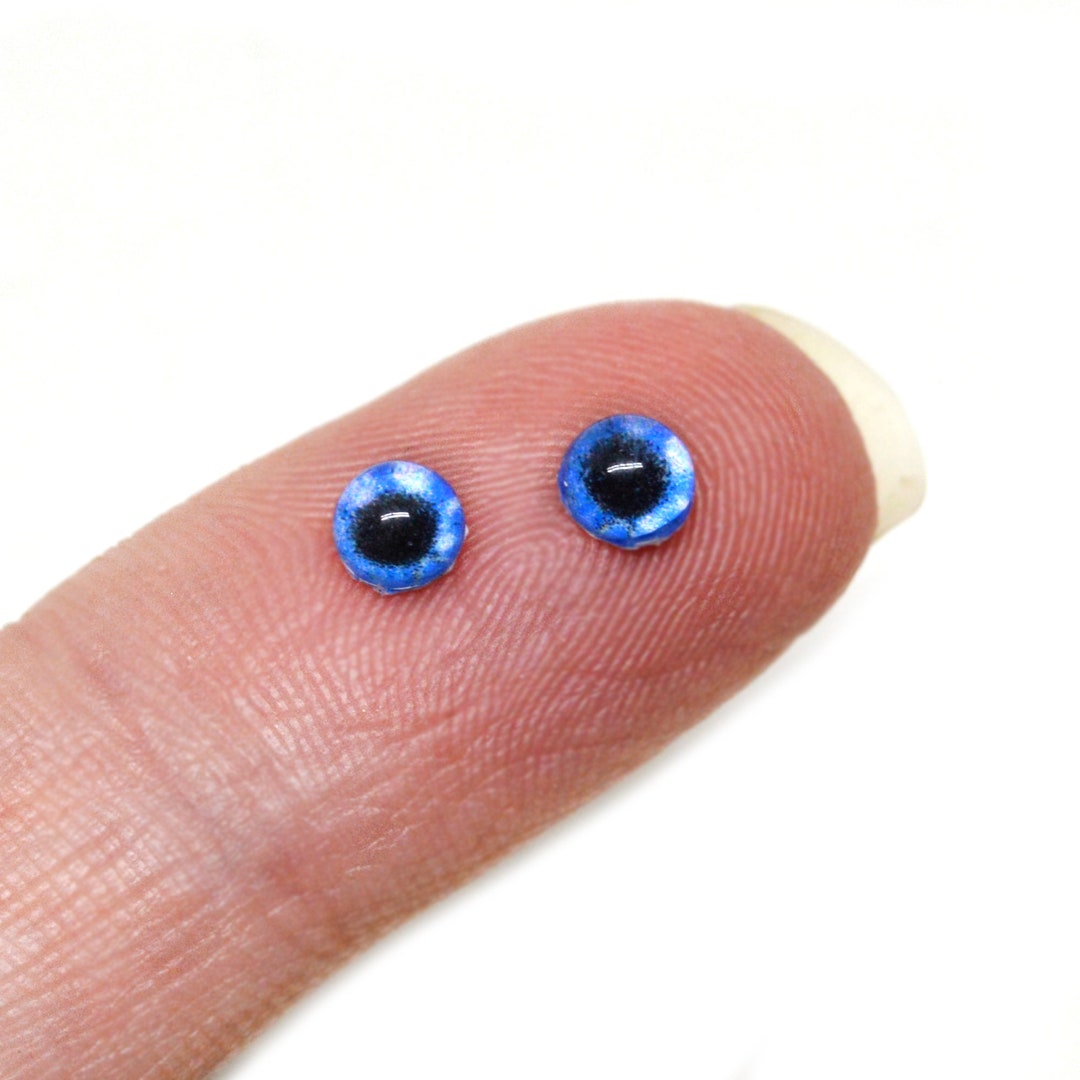 4mm Super Tiny Intense Dark Blue Doll Human Small Glass Eyes Human ...