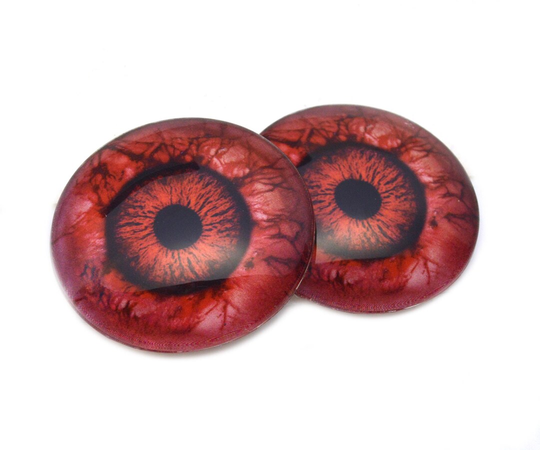 Dark Bloody Eyeball Glass Eyes Sizes 6mm to 78mm Scary Horror Halloween ...