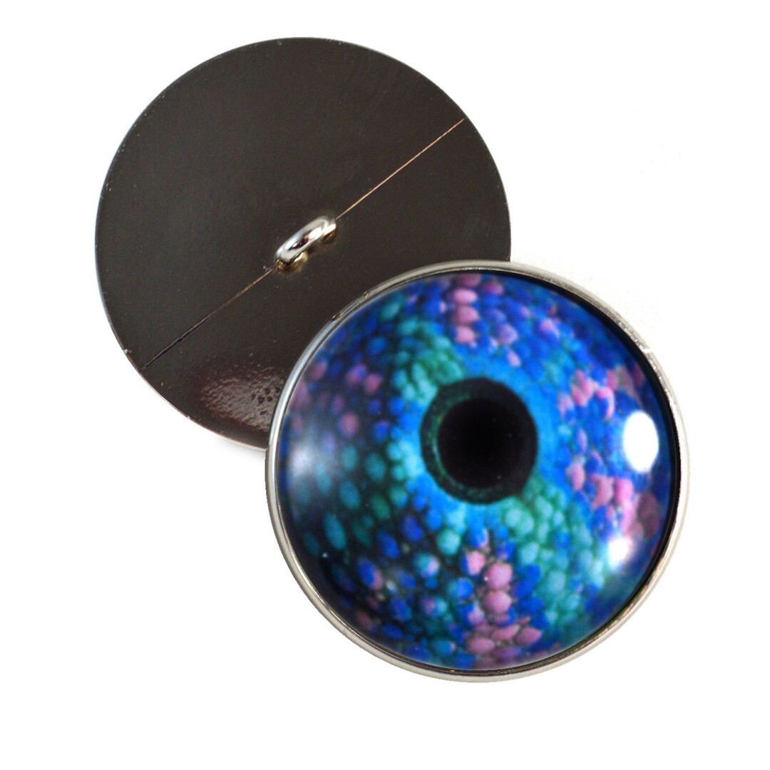 10mm - 30mm Blue and Pink Gecko Reptile Lizard Button Eyes Sew on Shank ...