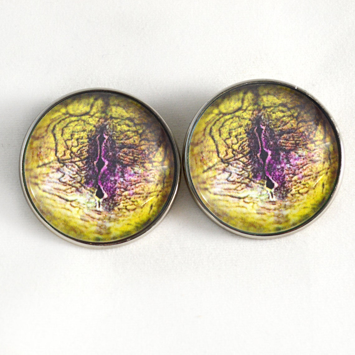 10mm - 30mm Yellow and Purple Snake Reptile Lizard Button Eyes Sew on ...