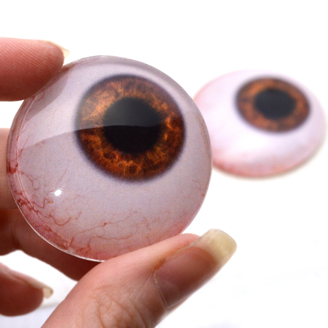 Side Glance Brown Human Glass Eyes 6mm to 60mm Jewelry Making Art Doll ...