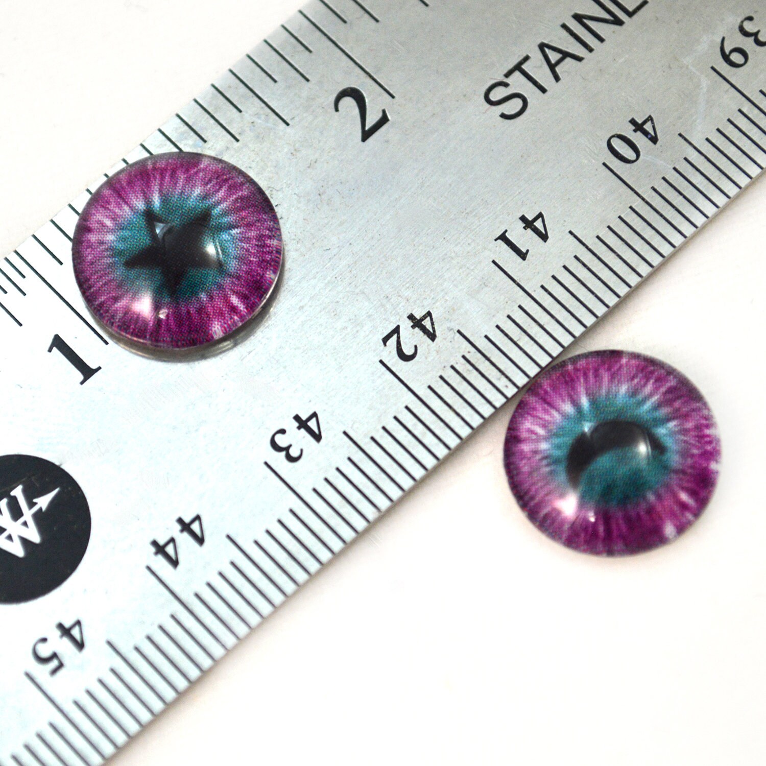 Purple and Teal Star and Moon Fantasy Glass Eyes - 6mm to 40mm ...