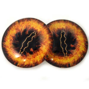Ring of Fire Dragon Glass Eyes - Pick Your Size - for Jewelry Making ...