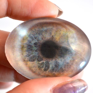Blue Human Moving Animated Glass Eyes Holographic Oval Cabochons ...