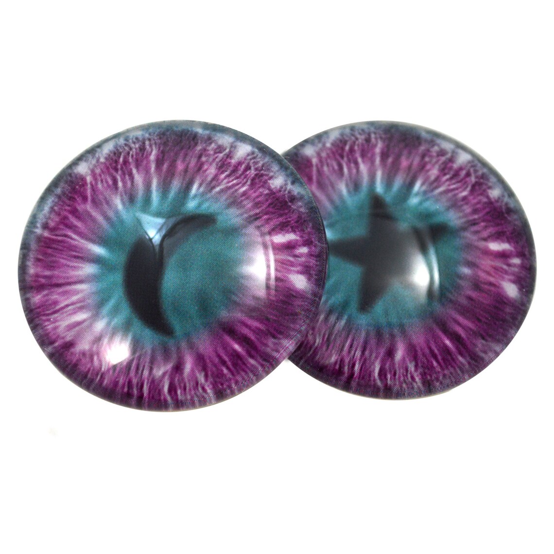 Purple and Teal Star and Moon Fantasy Glass Eyes - 6mm to 40mm ...