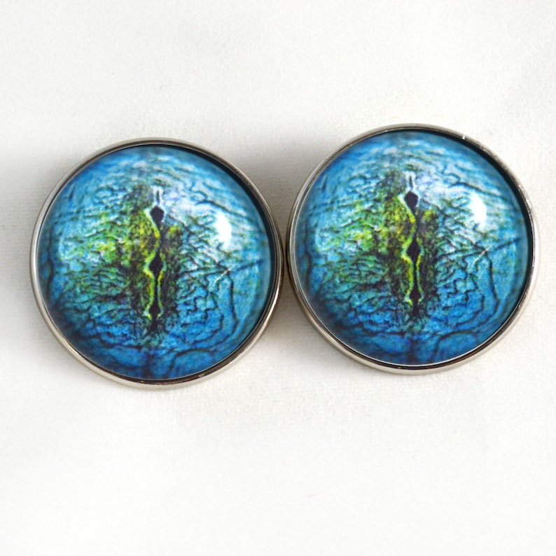 10mm - 30mm Blue Lizard Reptile Button Eyes Sew on Shank With Loop ...