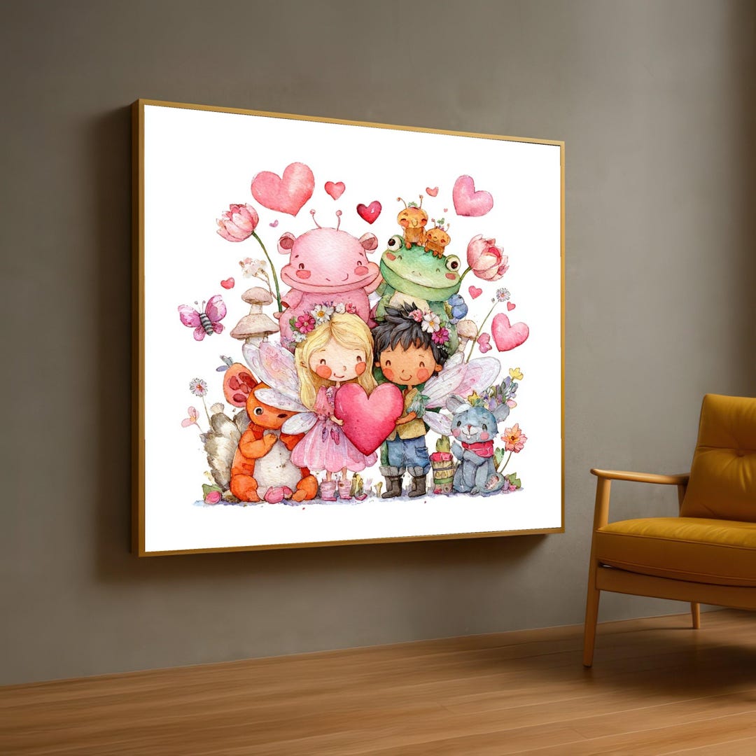 Whimsical Fairy Friends Canvas Print, Kids Nursery Decor - Etsy