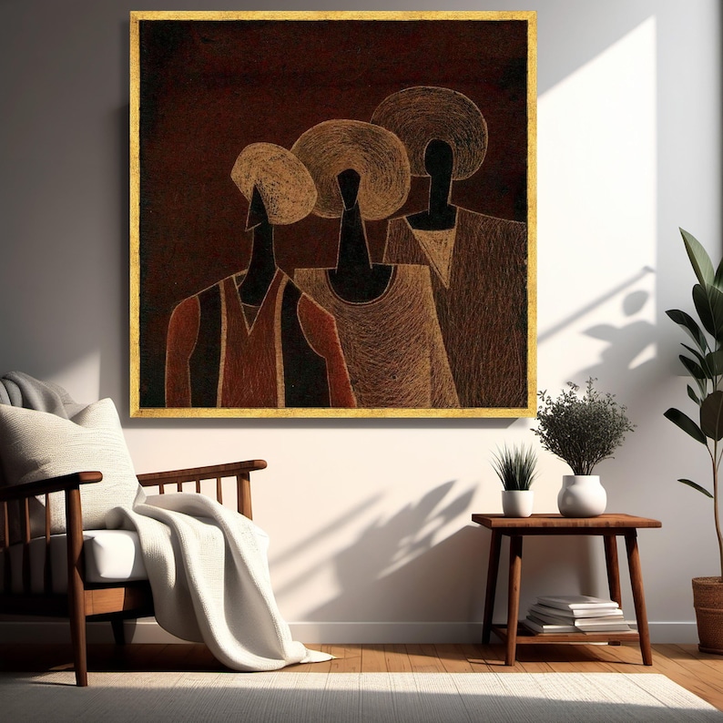 Abstract African Figures Canvas Art: Ethnic Tribal Silhouettes, Modern ...
