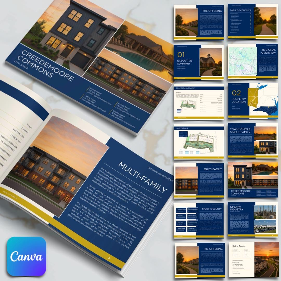 Real Estate Offering Memorandum Template | Canva Editable - Etsy