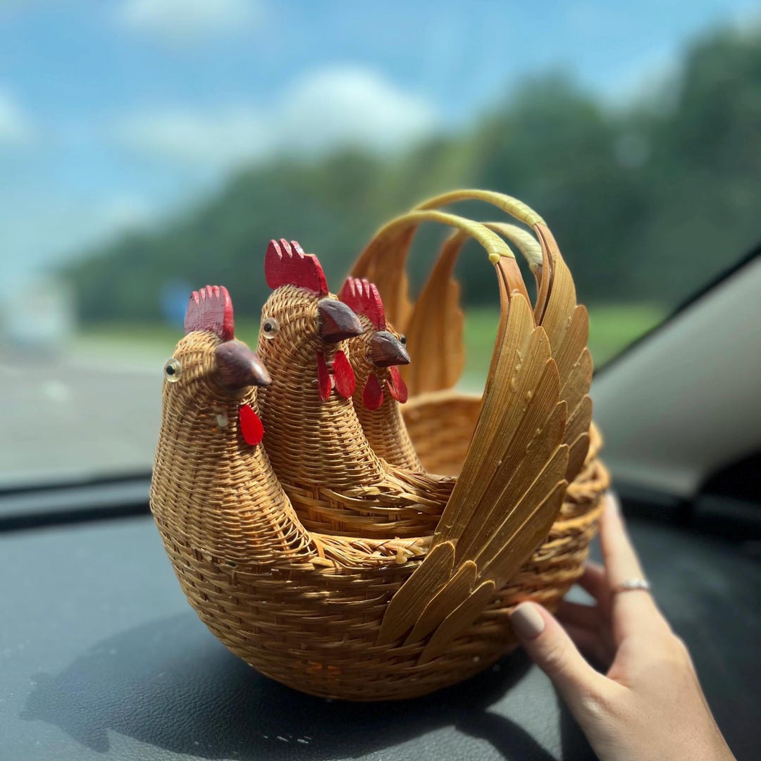Vintage 1970s Handwoven Zhejiang Chicken Baskets (set of 3) | Nesting ...