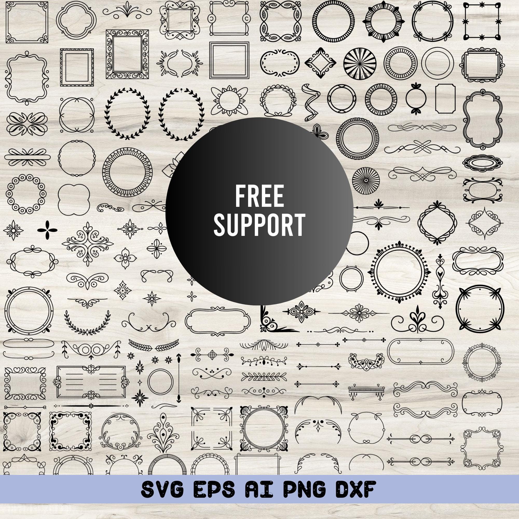 Mega 5000 Decorative Elements SVG Bundle,ornaments Borders Dividers ...