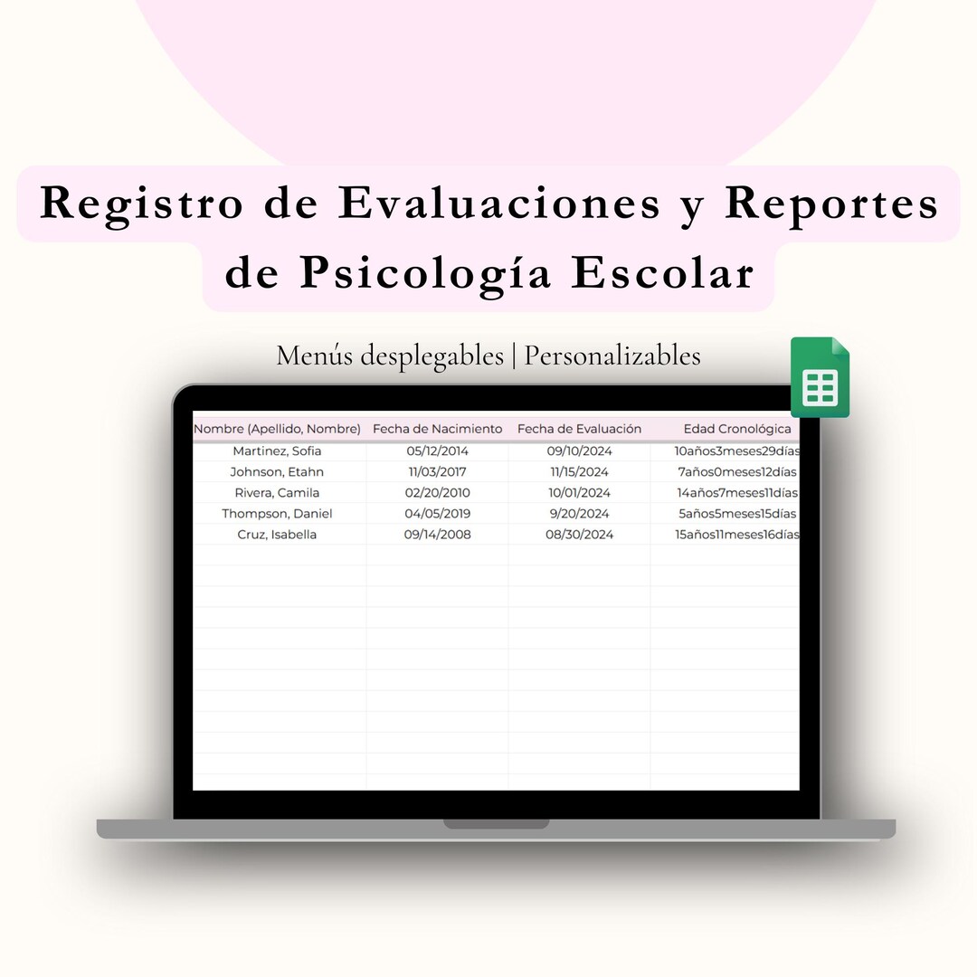 School Psychology Assessment Tracker: Editable Spreadsheet for ...