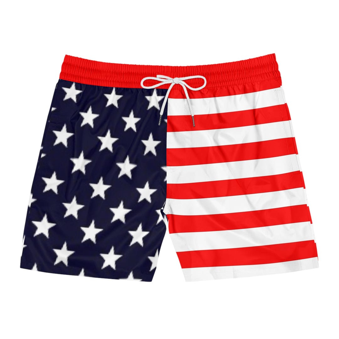 American Flag Swim Trunks - Etsy
