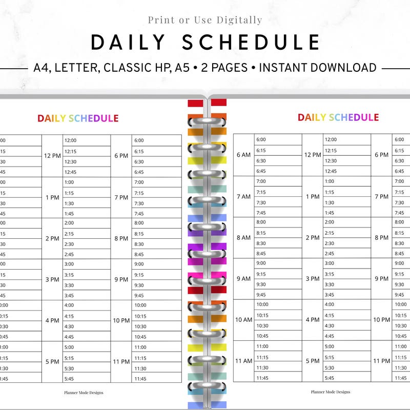 Daily Routine Time Block - Etsy