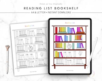 Reading Journal Printable, Bookshelf Tracker PDF, Book Log Template, to ...