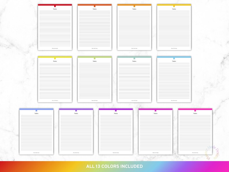 Lined Notes Printable, Ruled Paper PDF, Notebook Page Template, Study ...