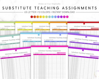 Substitute Teacher Tracker - Etsy