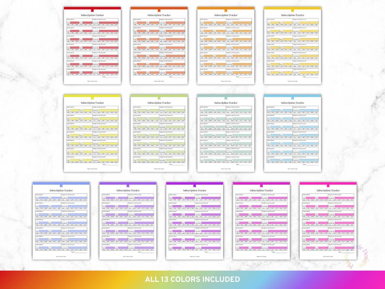 Subscription Tracker Printable, TV Subscription Log, Monthly Bill ...